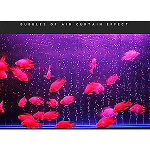 XMHF Aquarium Fish Tank Air Bubble Release Airstone Bar 14" Green Blue