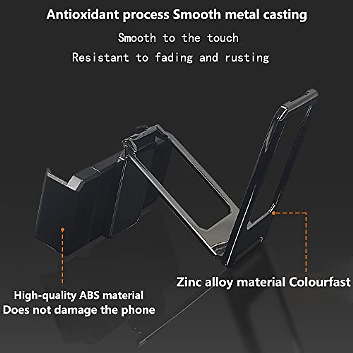 Warmyee Cell Phone Stand, Phone Holder,Adjustable Phone Stand for Desk, Thick Case Friendly Phone Holder Stand, Taller iPhone Stand Compatible with All Mobile Phone, iPhone 14- Black