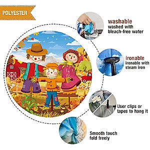 Fall Backdrop Autumn Scarecrow Farm Barn Harvest Photography Background 6x4FT Kids Birthday Party Baby Shower Decorations Supplies Photo Props (72x48 inch)