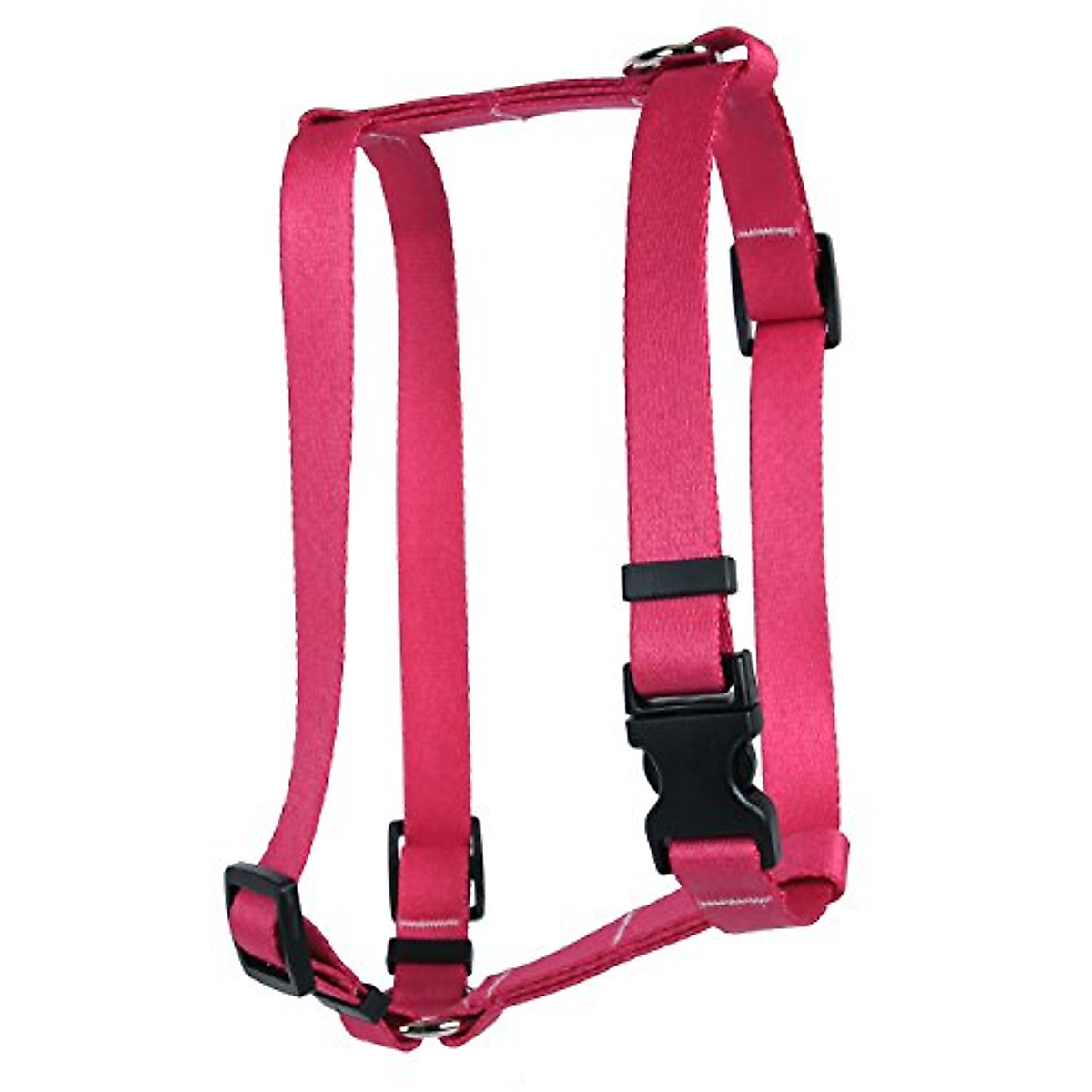 Yellow Dog Design Magenta Simple Solid Roman Style H Dog Harness, Large-1" Wide fits Chest of 20 to 28"
