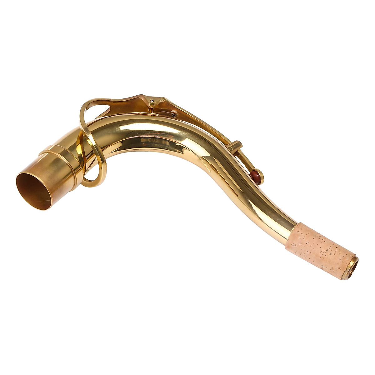 Lovermusic 27.5mm Port Golden Copper Alto Tenor Elbow Bend Neck Replacement Parts for Saxophone