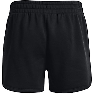 Under Armour Women's Rival Fleece Shorts, Black (001)/White, Large