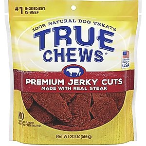 Blue Buffalo True Chews Premium Jerky Cuts Natural Dog Treats, Steak 20 oz bag