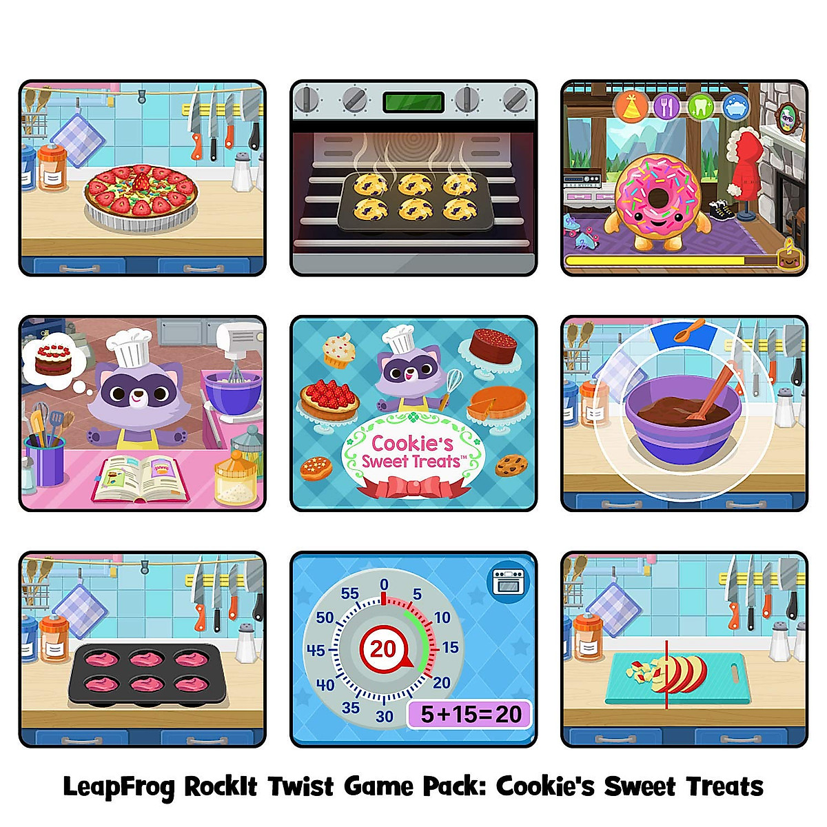 LeapFrog Rockit Twist Handheld Learning Game System, Green and 2-Game Pack: Cookie's Sweet Treats and Dinosaur Discoveries