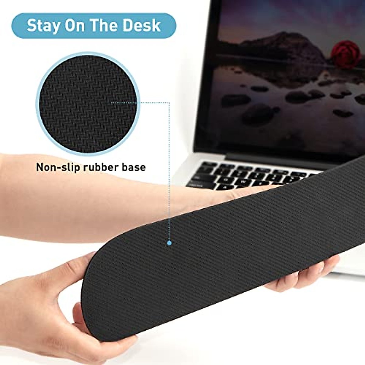 Keyboard Wrist Rest + Mouse Pad + Mouse Wrist Rest Support Set, Memory Foam, Easy Typing Pain Relief, 3Pcs Keyboard Mouse Pad Set for Computer, Laptop, Home & Office (SKK-330)