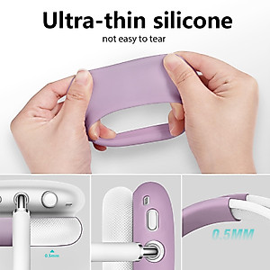 Filoto Case for Airpods Max Headphones, Silicone Cover for Apple Airpod Max,Accessories Cases (Lavender Purple)