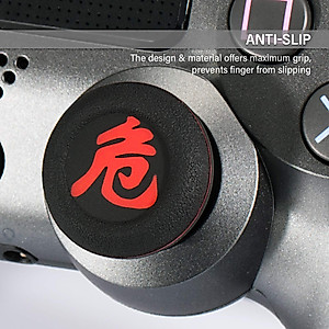 Playrealm Soft Rubber Silicone Printing Thumb Grip Cover x 4 for PS5, PS4,Xbox Series X/S, Xbox One, Switch PRO Controller(Ninja Life Pack)