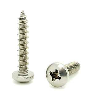 100 Qty #6 x 5/8" 304 Stainless Steel Phillips Pan Head Wood Screws (BCP601)