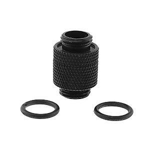 RLECS G1/4 Inch Rotary Male to Male Extender Fitting Computer Water Cooling Fitting 360 Degree Rotation, Black
