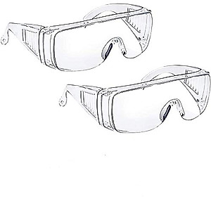 Safety Glasses (2 Pack) Anti Fog & Shattered Proof, ANSI Z87.1 & EN 166 UV Resistant Protective Eyewear Safety Goggles, Wide Frame Eye Shield Goggles Scratch Resistant Best Eye Protection Shield with