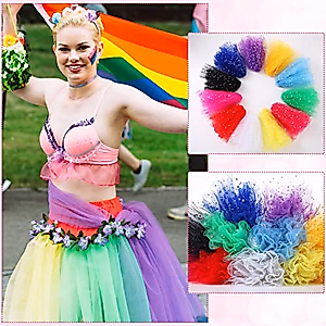 12 Pcs Rainbow Glitter Tulle Rolls 6 Inch by 10 Yards 30 Feet Tulle Rolls Netting Fabric Shiny Sequin Tulle Ribbon Craft Fabric for Tutu Skirts Sewing Birthday Wedding Baby Shower Party Decoration