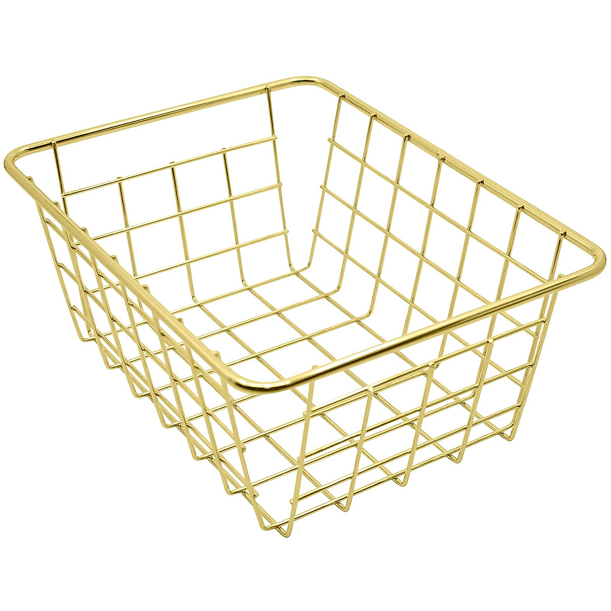 Stephanie Imports Set of 2 Nested Wire Basket Trays for Storage and Organizing (Gold)
