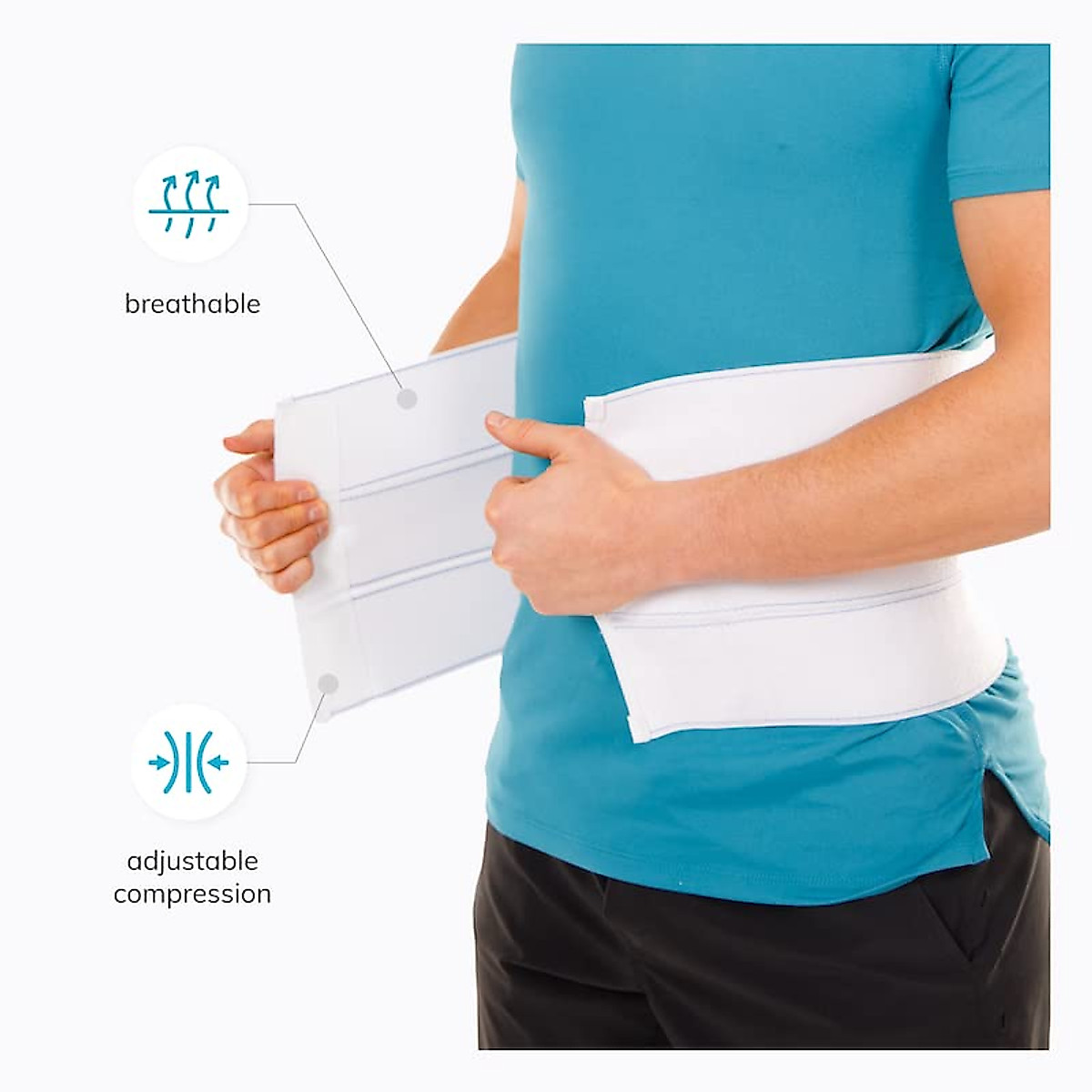 BraceAbility Plus Size Bariatric Abdominal Stomach Binder - Belly Support Band Wrap for Big Men or Women, Obesity Girdle Belt for Post Surgery Recovery, Hernia Treatment and Tummy Waist Compression (3X-Large)