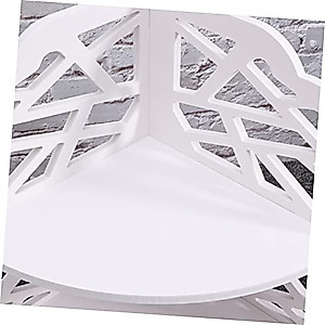 Yardwe Bathroom Racks Organizer Rack Shelf Board Floor Corner Shelf Bath Shelf Basket Shower Shelf Caddy Hollow Bathroom Rack Bathroom Storage Rack Shelf Bathroom Corner Frame Wpc White