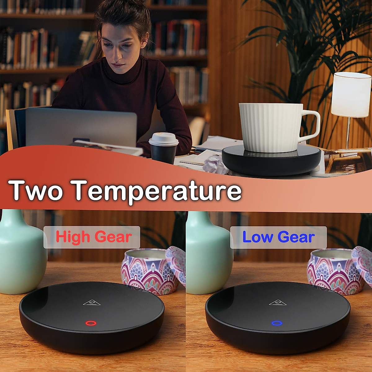 Large Candle Warmer Plate, Coffee Mug Warmer with Timer, Electric Wax Melt Warmer for Scented Wax, Home Fragrance Candles Jar Warmer Safely Releases Scents Without a Flame