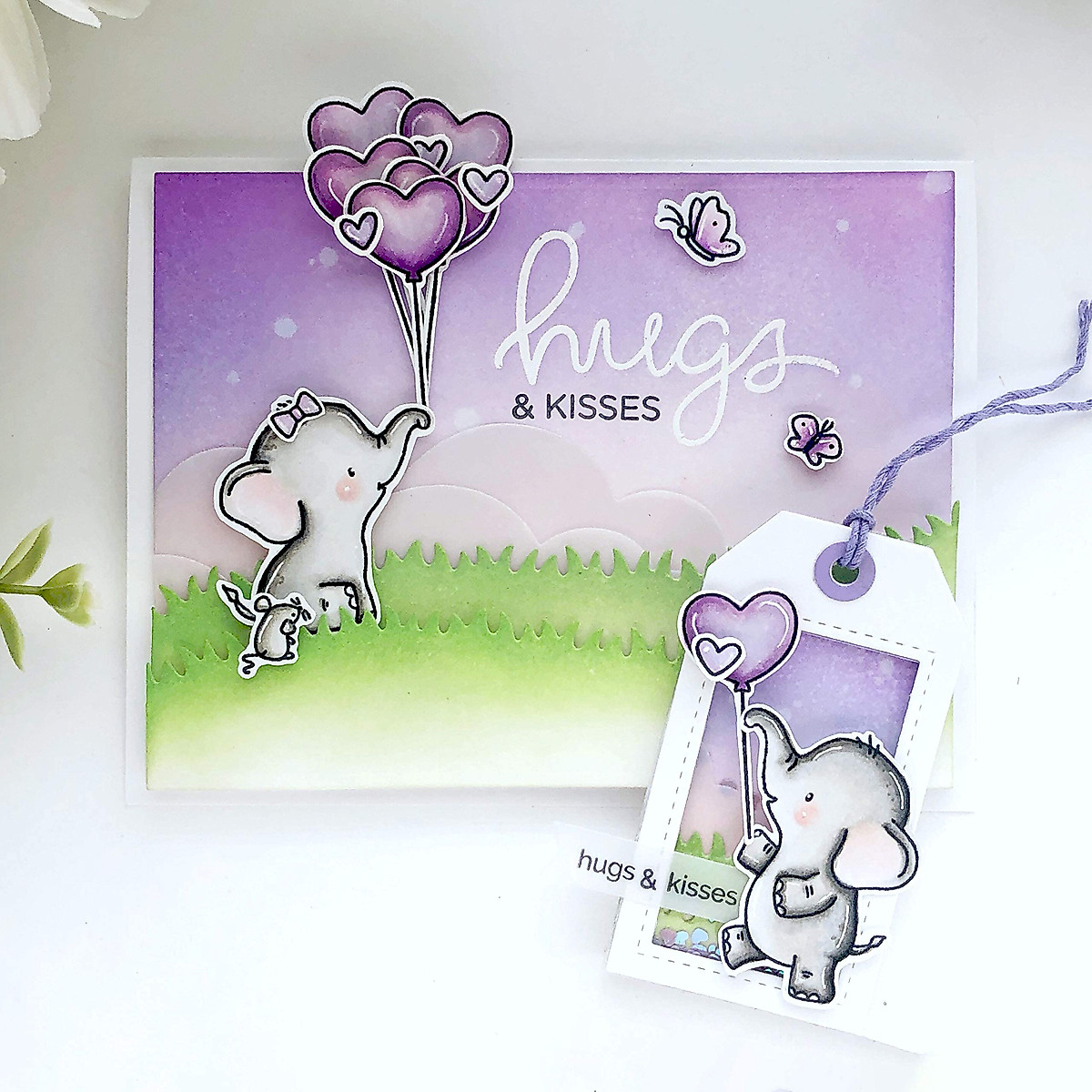 Stamp and Cutting Dies Set for DIY Craft Scrapbooking Card Making Friends Greetings Elephant Rabbit