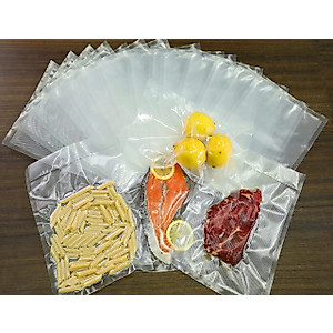 Qiluprop Vacuum Food Sealer Bags 100 Counts Quart Size 8" x 12'', BPA Free, Commercial Grade Textured Food Vacuum Sealer Bag, Thick Embossed Bags for Food Storage and Sous Vide Cooking