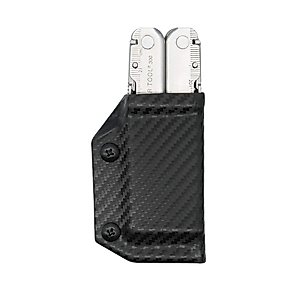 Clip & Carry Kydex Multitool Sheath for the Leatherman Supertool 300 - Everyday Carry Holder Holster - Made in USA - Carbon Fiber Black