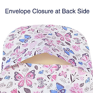 AMROSE Premium Cotton Butterfly Bassinet Sheets, Fit for Halo Bassinest Swivel Sleeper, 2 Pack Hourglass Bassinet Mattress Sheet Set for Girl, Soft Breathable Safe, Pink & Floral Butterfly Prints