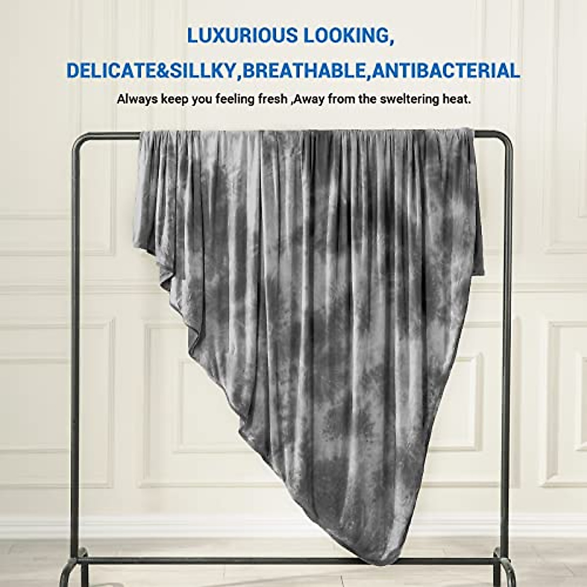 Topcee Cooling Blanket for Night Sweats Decorative Tie Dye，Absorbs Heat to Keep Cool on Warm Nights, Q-Max 0.5 Cooling Blankets for Hot Sleepers, Ultra-Cool Lightweight Blanket for Bed(Queen Size)