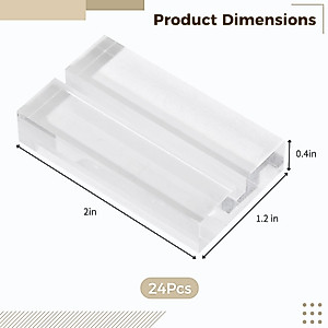 Lnrueg 24 PCS Acrylic Stands, Clear Place Card Holders, Durable Wedding Sign Holders, Table Number Card Stands with Card Slot, Name Card Display Stands for Restaurant Exhibition