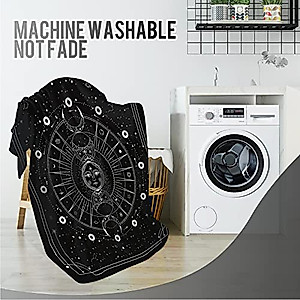 Levens Moon and Sun Blanket Gifts for Women Girls Mom, Space Psychedelic Decoration for Home Bedroom Living Room Office Dorm, Soft Comfort Lightweight Throw Blankets Black 50"x60"