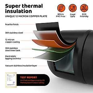 TIME4DEALS Insulated Thermos for Hot Food Kids Soup thermos Vacuum Stainless Steel 13.5oz Wide Mouth Lunch Container, Leak Proof Food Jar with Lids for School, Office, and Travel (Black)