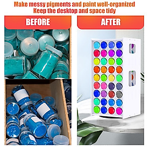 Craft Paint Rack, 72 Holes Paint Tower, Vertical 360° Craft Paint Organizer, Paint Organizer Holder with Handle, Paint Organizer Box for 2oz Paint Bottles