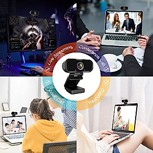 Webcam 1080p HD Computer Camera - Microphone Laptop USB PC Webcam with Privacy Shutter and Tripod Stand, 110 Degree Live Streaming Widescreen Recording Pro Video Web Camera for Calling, Conferencing