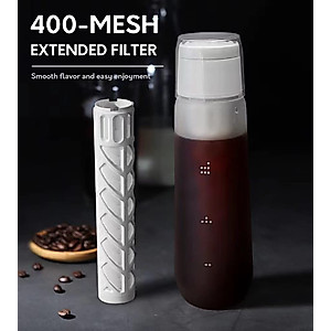 Gonzone Portable Cold Brew Coffee Maker,Iced Coffee Maker,Household Glass Coffee Cold Brewing Pot,Summer Cold Extraction Filter Pot,750ML