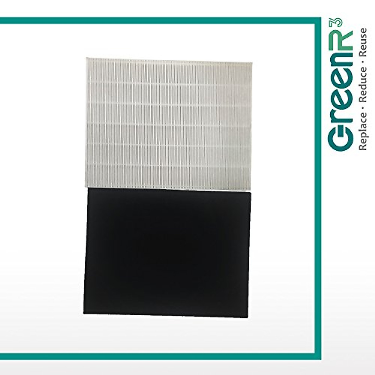 GreenR3 Air Purifier True HEPA Air Filter + 4 Replacement Carbon Filters for Winix 115115 fits 5300 6300 5300-2 6300-2 P300 C535 5000b 5000 5500 9000 Plasma Wave WAC5300 WAC5500 WAC6300 and more