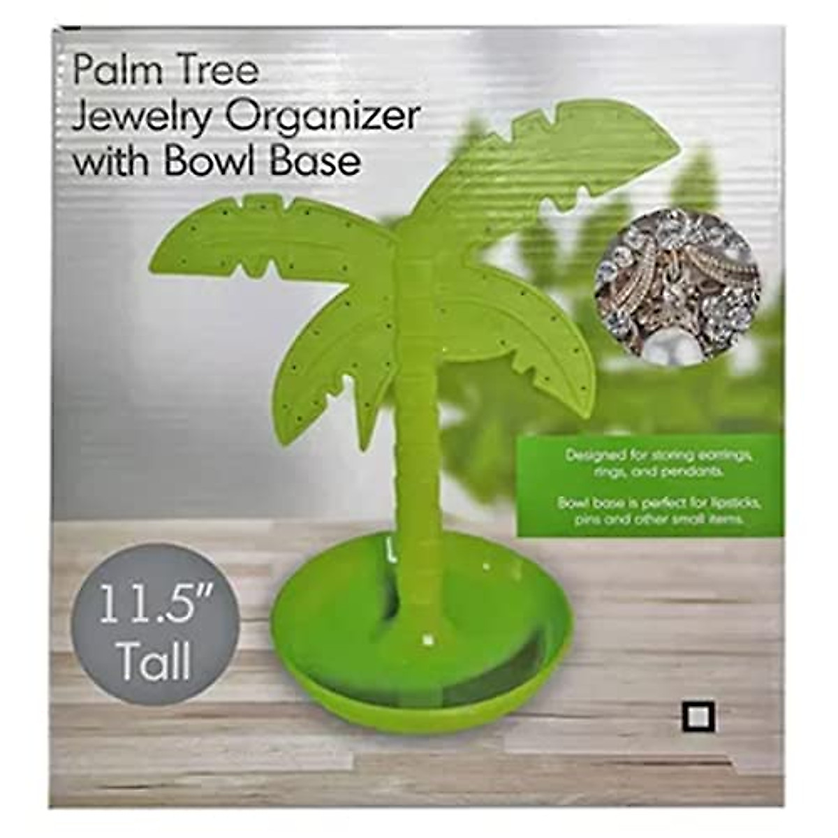 1 Jewelry Palm Tree Stand Holder Organizer Display Stud Earrings Necklace Rings, Black