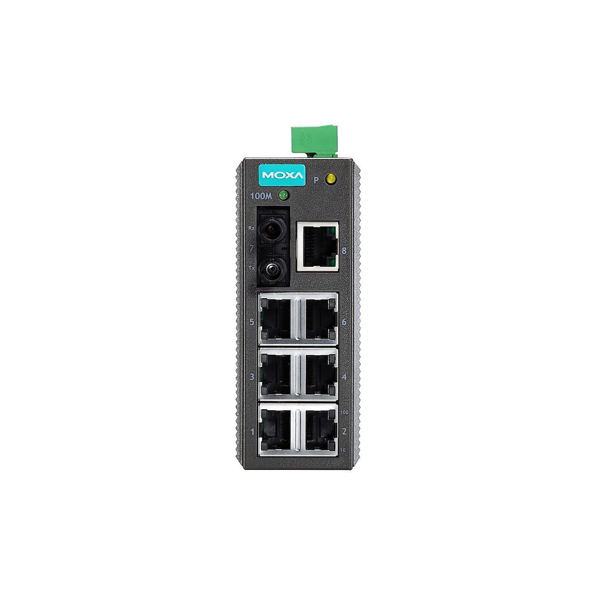 MOXA EDS-208-M-ST Entry Level Industrial Ethernet Switch with 7 10/100BaseT(X) Ports,1 100BaseFX Port, Multi Mode ST with -10 Degree to 60 Degree of Operating Temp.