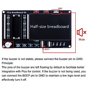 GeeekPi Basic Starter Kit for Raspberry Pi Pico/Pico W, BreadBoard Kit with Half-Size Breadboard and Jumper Wire Pack for Raspberry Pi Pico/Pico W (Raspberry Pi Pico/Pico W Not Included)