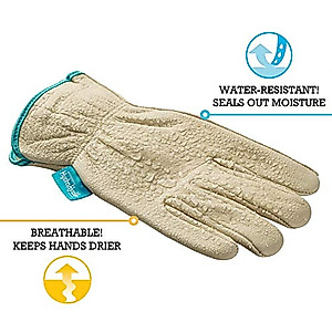 Wells Lamont Women's Water-Resistant Leather Work Gloves | Puncture Resistant, Reinforced, HydraHyde | Medium (1167M), Tan