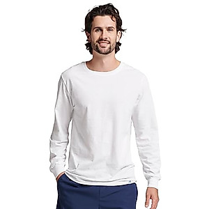 Russell Athletic Mens Cotton Performance Long Sleeve T-Shirt, White, 3XL