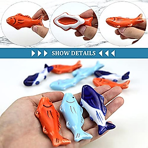 9Pcs Ceramic Chopstick Rest Fish Shape Chopsticks Rack Stand Spoon Fork Knife Holder Rack Desktop Tableware Decorations Kitchen Tools