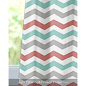 Artwork Store Valances Windows Curtain Gray and White Chevron Zig Zag Kitchen Valances Rod Pocket Window Treatment Short Curtains Valance for Window 1 Panel,42 by 18 inches