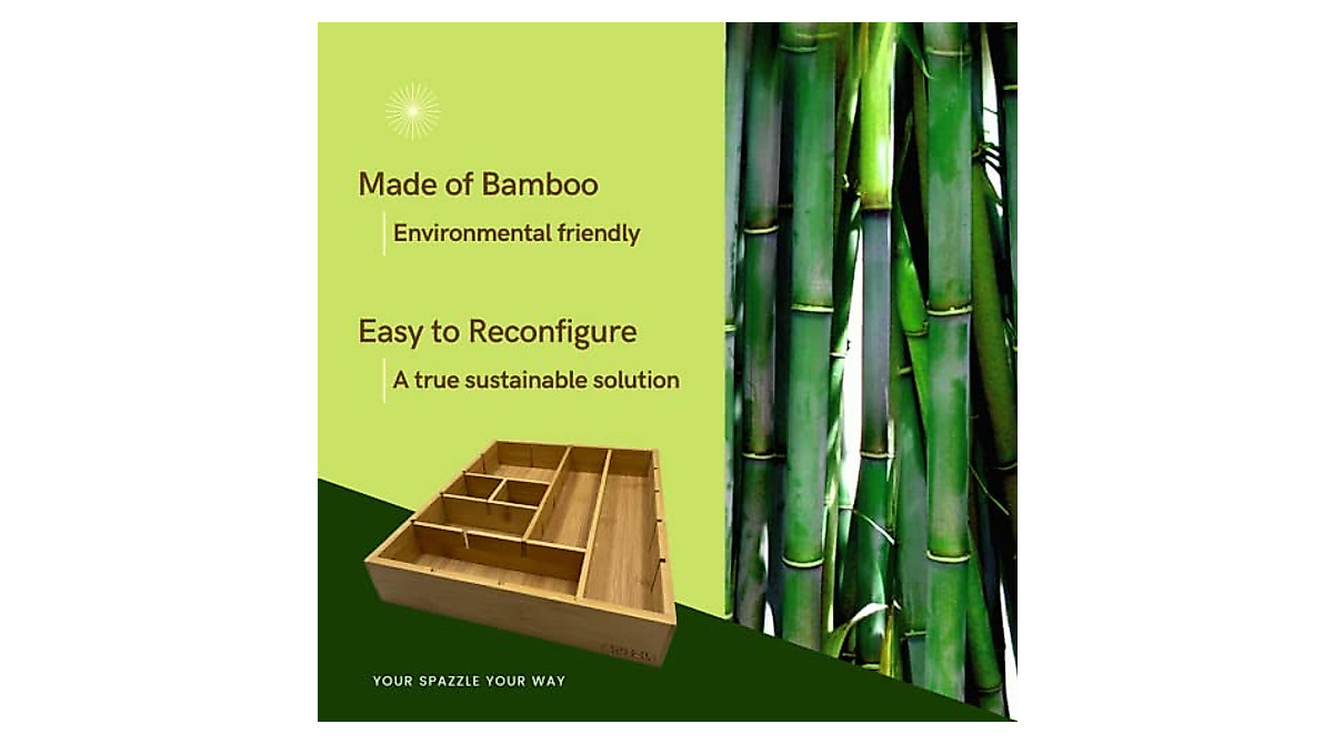 SPAZZLE Lite: 18 PCS Bamboo Organizer for Every Room