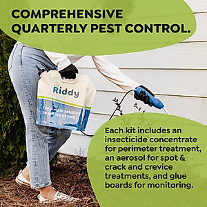 Riddy Pest Pro Kit, Effective Against 100+ Bugs, Includes Rechargeable Sprayer, Traps, Gloves & Tips Guide, Long-Lasting Barrier for Unwanted Pests Professional-Grade Treatment