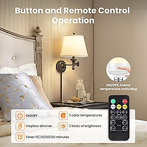LGMCF Rechargeable Light Bulbs with Remote Control Timer and 3 Color Temperature Options,Rechargeable Wall Sconce Puck Lights Battery Operated with Remote (E26, 2)