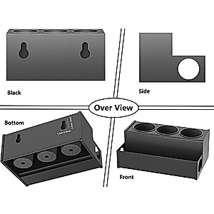 Vergissm Bathroom Hair Tool Organizer, 100% Metal Hot Tool Holder Black Hair Dryer and Styling Holder with 3 Fixed Cooling Cups Blow Dryer Holder Bathroom Countertop Organizer