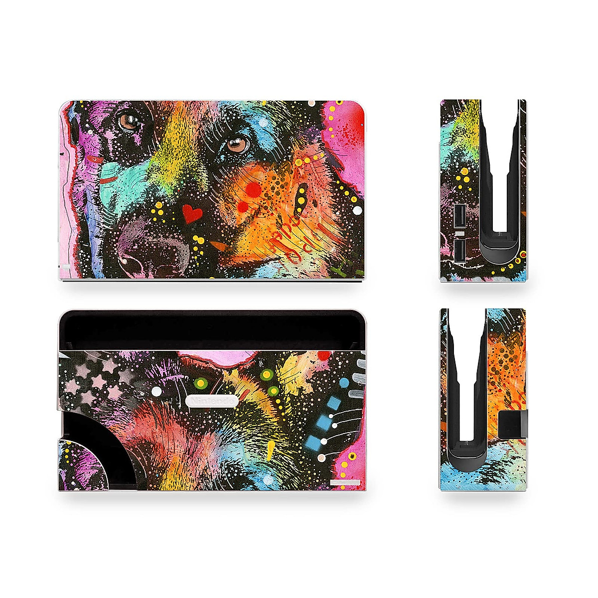 Head Case Designs Officially Licensed Dean Russo German Shepherd Animals Vinyl Sticker Gaming Skin Decal Cover Compatible With Nintendo Switch OLED Bundle