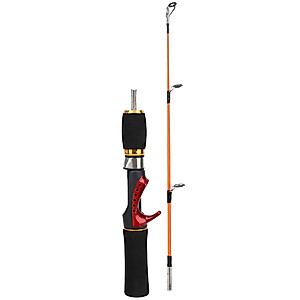 VGEBY Telescopic Fishing Rod, 52cm Fiber Material Ice Fishing Rod Pole Two Sections Three Ring Fishing rods and Accessories