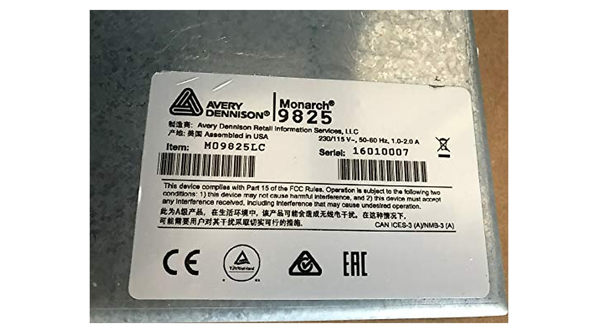 Monarch 9825 Label Printer with USB & Parallel Ports