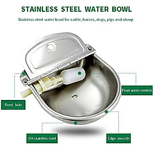 Automatic Dog Feeder Trough Bowl Dispenser Waterer for Pet Dog Horse Cattle Goat Sheep Water Stainless Steel Farm Tool