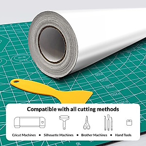 Reli. White Permanent Vinyl | 12" x 35 FT Roll (Glossy) | Scraper Tool Included | Adhesive Vinyl Compatible w/Cricut & Silhouette Cutting Machines | Vinyl Roll for Signs, Tumblers, Mugs, Cars & More