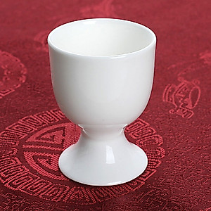 Goclothod Egg Cups, Set of 4 White Porcelain Egg Cup Serving Boiled Egg Holders