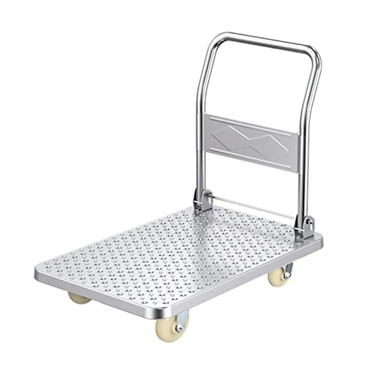 Hand Trucks Heavy Duty with Folding Handle, Push carts on Wheels,Foldable Handyman, 360 Degree Swivel Wheels, Foldable & with Platform, Non-Slip Layer (Color : A, Size : 71 * 47 * 83cm)