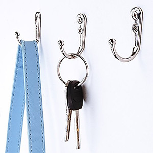 Sunmns 24 Pieces Coat Hooks Single Wall Mounted Robe Hook Hanger with 50 Pieces Screws (Silvery)